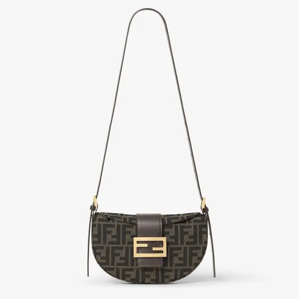 Fendi Croissant Bag Ff Zucca Jacquard And Leather Bag